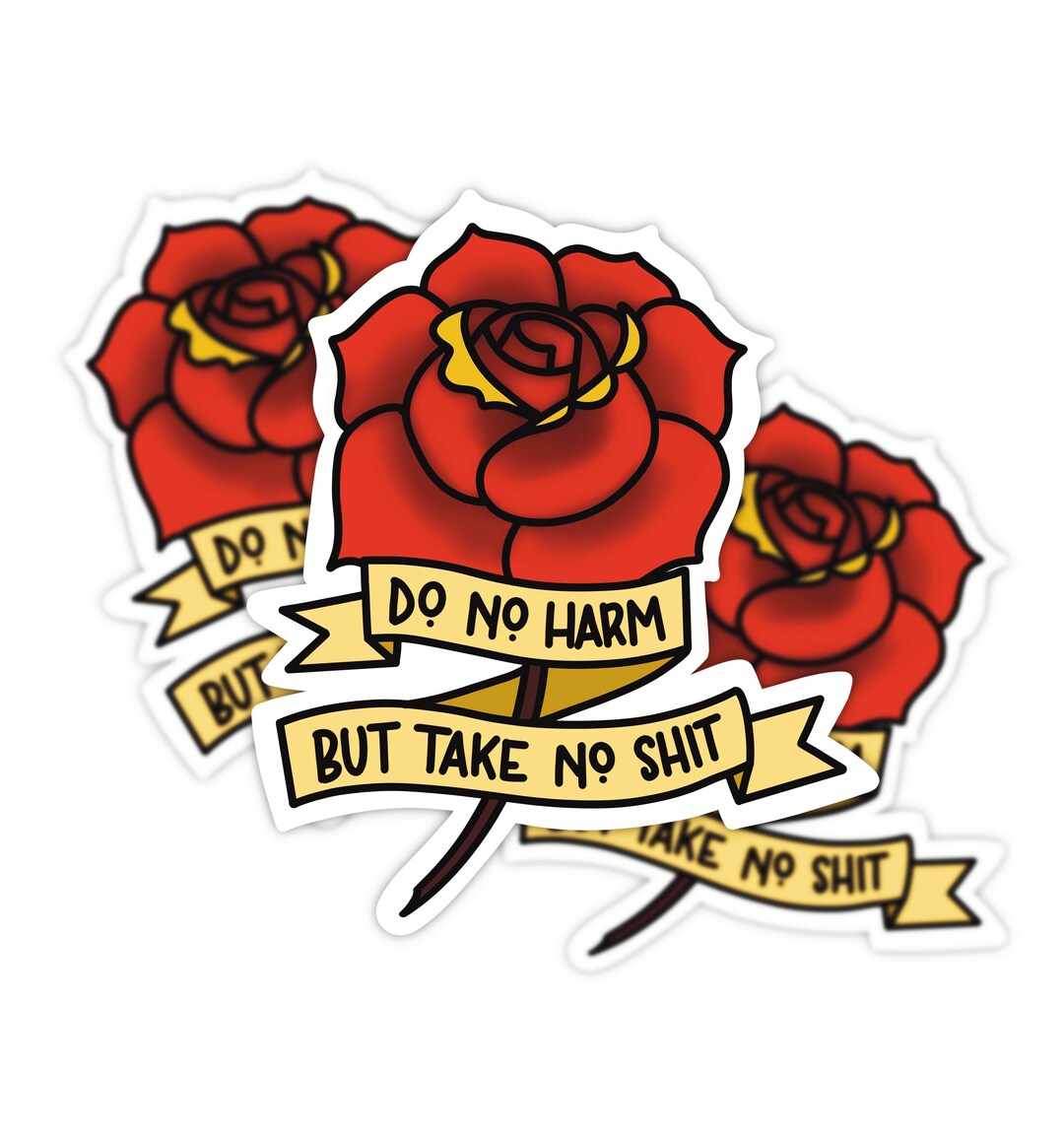 Do No Harm but Take No Shit Vinyl Sticker - Laptop Stickers - Old ...