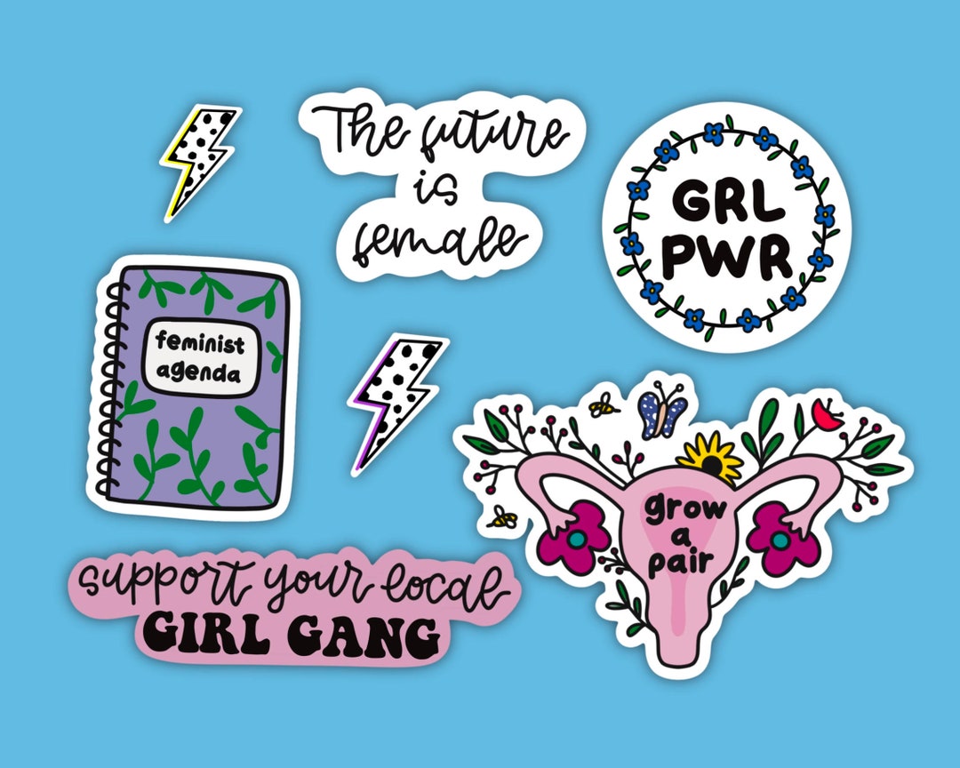 Feminist Vinyl Sticker Pack - Uterus Sticker - GRL PWR Sticker ...