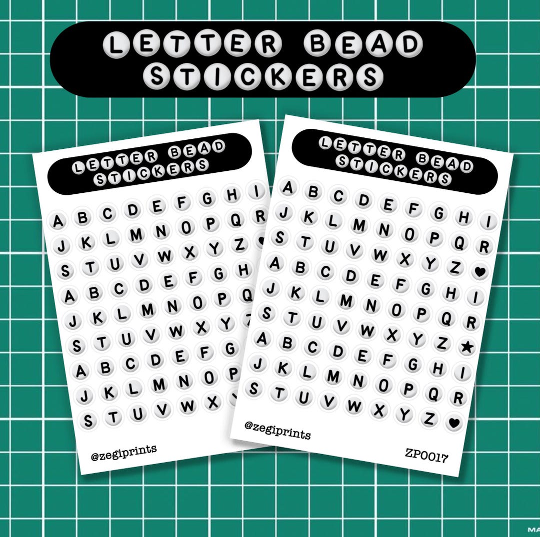 Letter Bead Planner Stickers: Alphabet Stickers for Scrapbook Junk ...