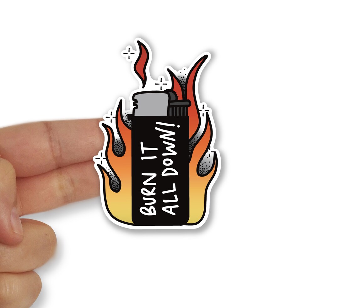 Burn It All Down Vinyl Sticker Laptop Stickers Laptop Decals Anarchy ...
