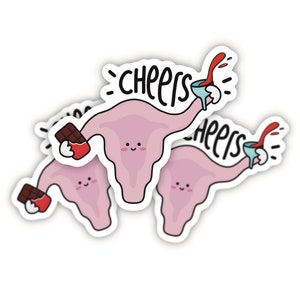 Uterus Cheers Vinyl Sticker Period Stickers Vinyl Sticker Period Cup ...