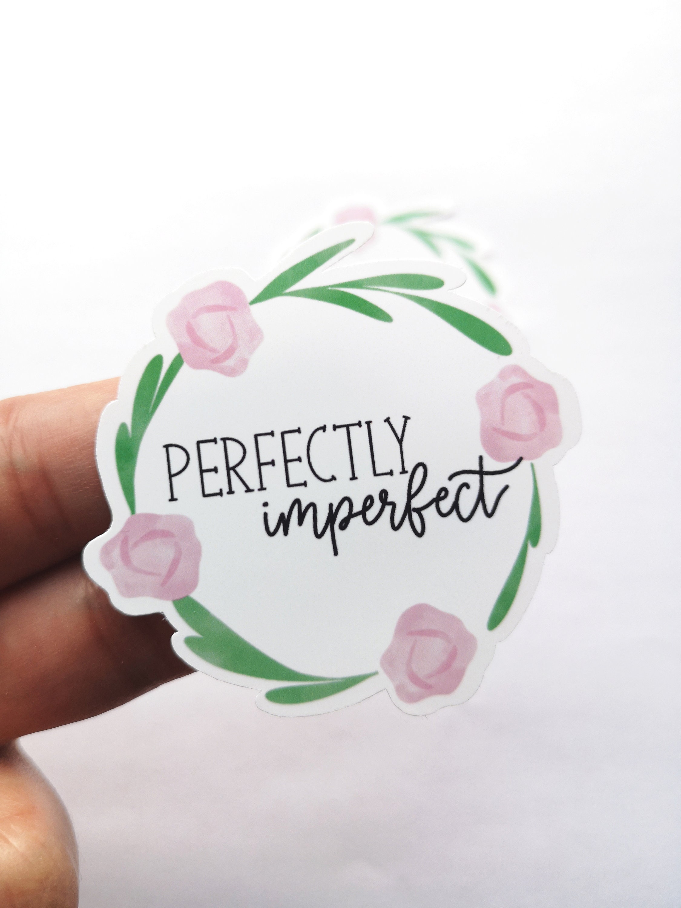 Perfectly Imperfect Vinyl Sticker quote Stickers Vinyl - Etsy UK
