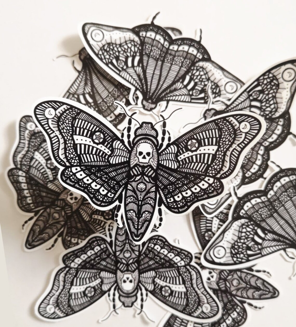 Moth Vinyl Sticker Laptop Stickers Vinyl Stitcker Gothic - Etsy