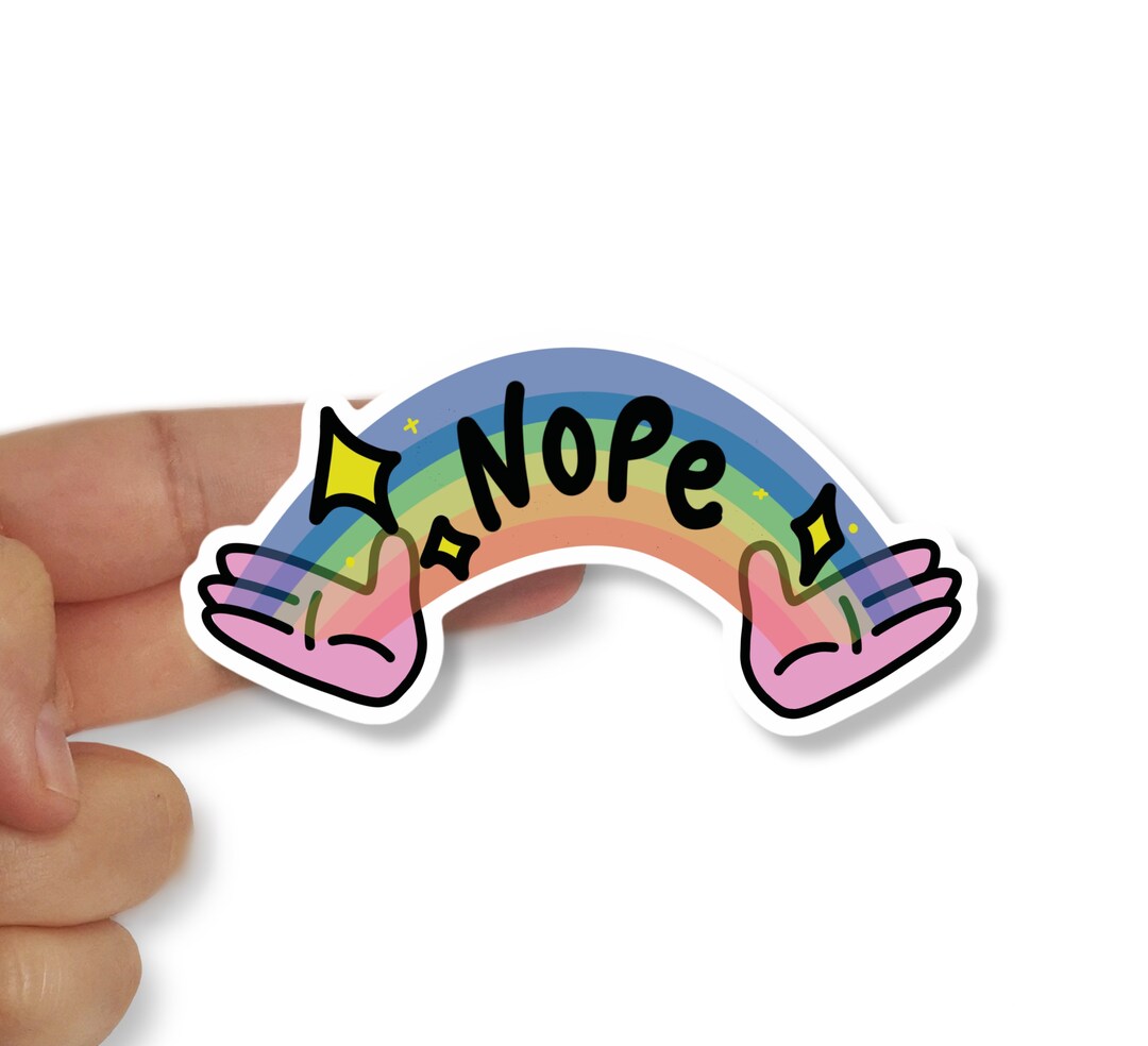 Nope Rainbow Sticker: Spongebob Meme, Laptop Decal - Etsy