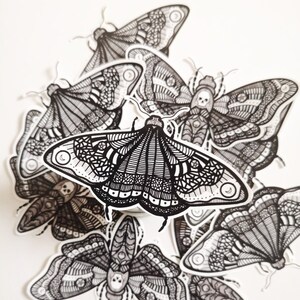 Moth Vinyl Sticker Laptop Stickers Vinyl Stitcker Gothic Stickers Moth ...