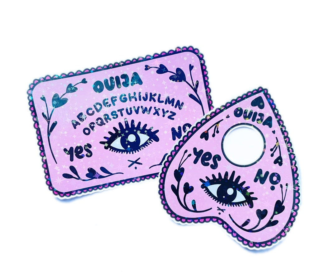 Cute Kawaii Planchette and Ouija Board Vinyl Sticker - Laptop Stickers ...