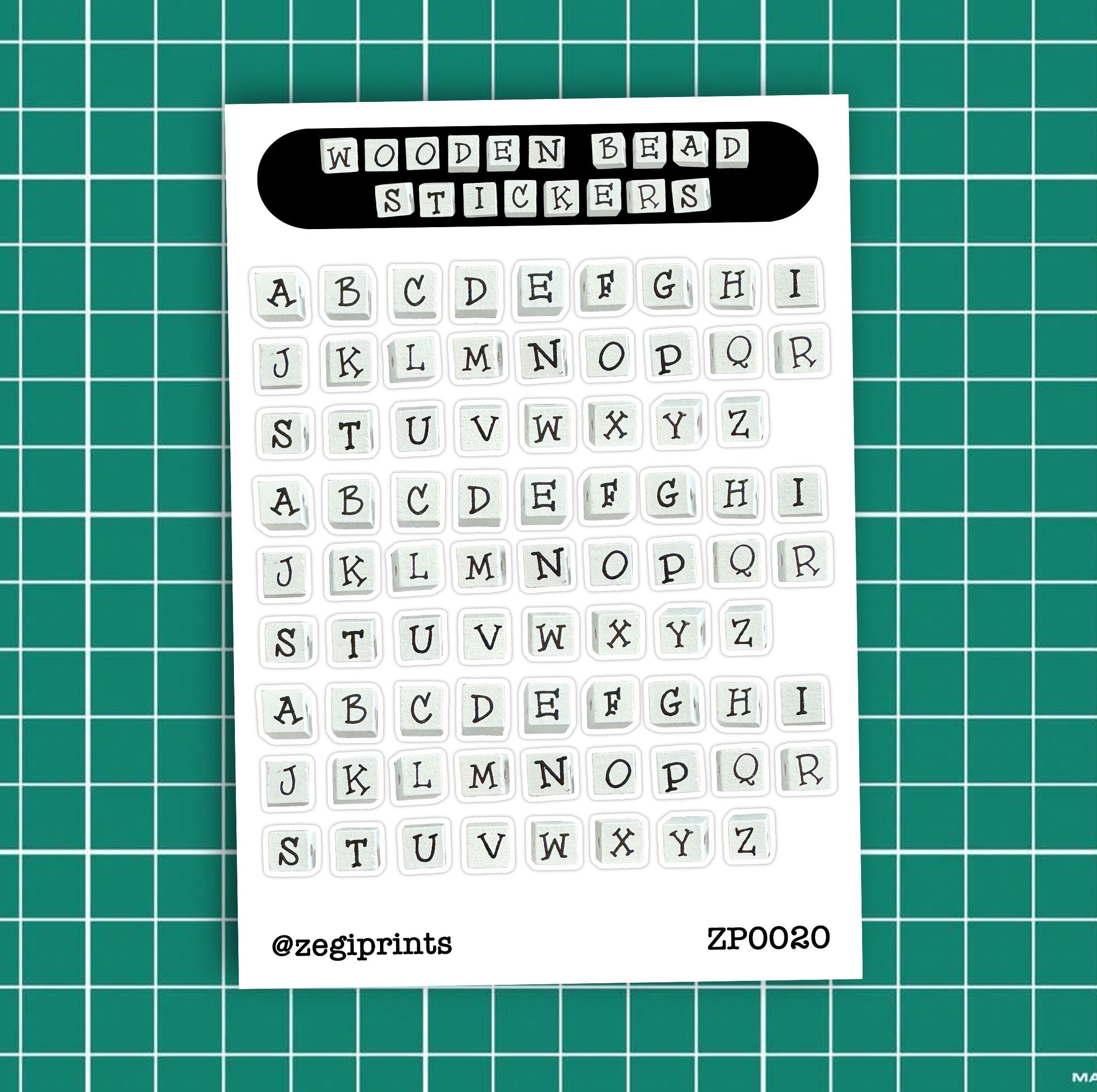 Letter Bead Planner Stickers: Alphabet Scrapbook Stickers - Etsy
