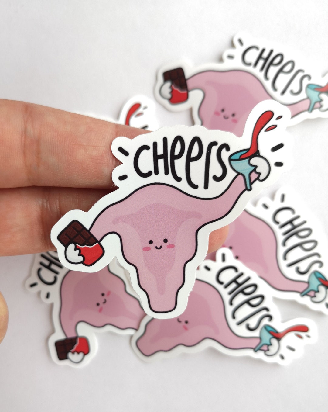Uterus Cheers Vinyl Sticker Period Stickers Vinyl Sticker Period Cup ...