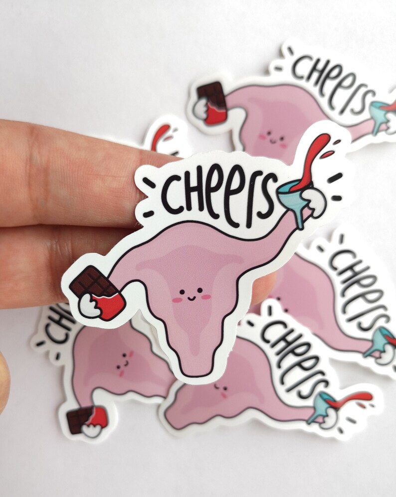 Uterus Cheers Vinyl Sticker Period Stickers Vinyl Sticker | Etsy