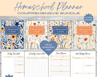 PRINTABLE Homeschool Planner | Undated | Floral Design | PDF | Digital ...