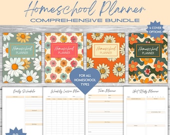 PRINTABLE Homeschool Planner | Undated | Floral Design | PDF | Digital ...