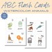 PRINTABLE ABC Alphabet Watercolor Animal Flash Cards | Kids | A-Z ...