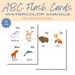 Printable ABC Alphabet Watercolor Animal Flash Cards in SPANISH | Kids ...