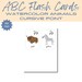 Printable ABC Alphabet Watercolor Animal Flash Cards in CURSIVE Kids A ...