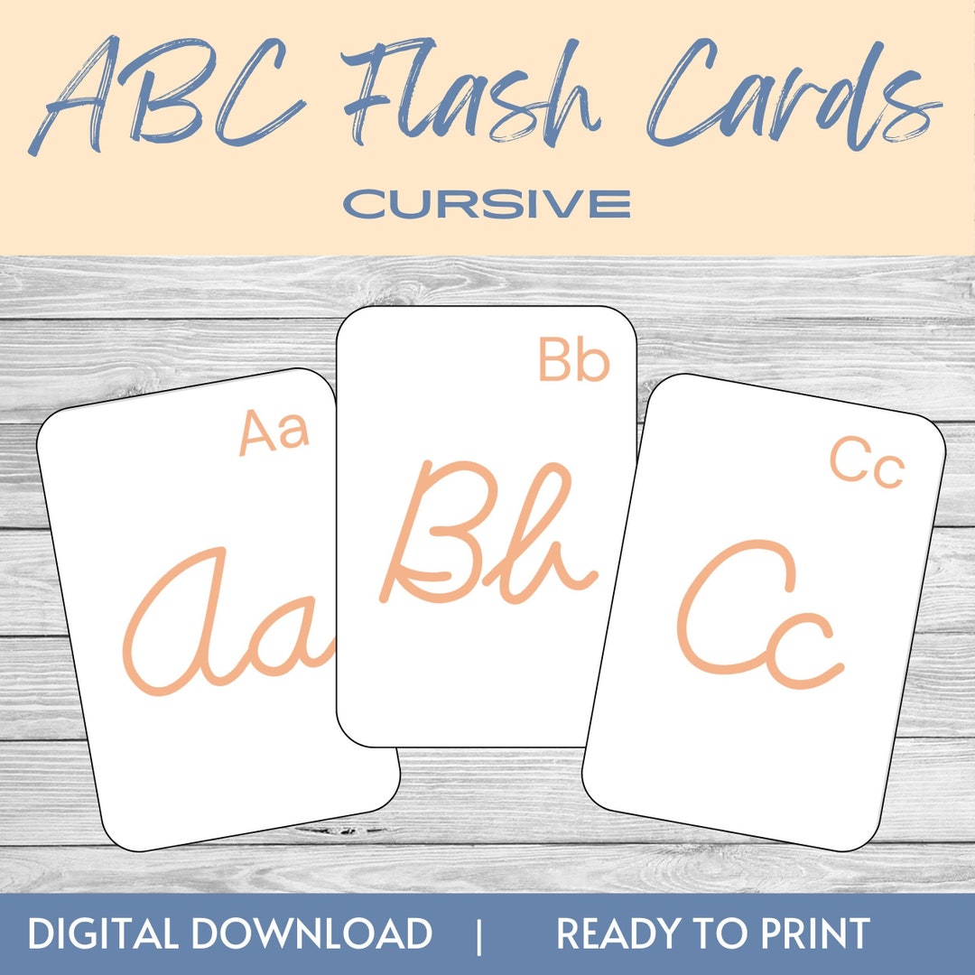 PRINTABLE ABC Alphabet Cursive Flash Cards | Kids | A-Z | Homeschool ...