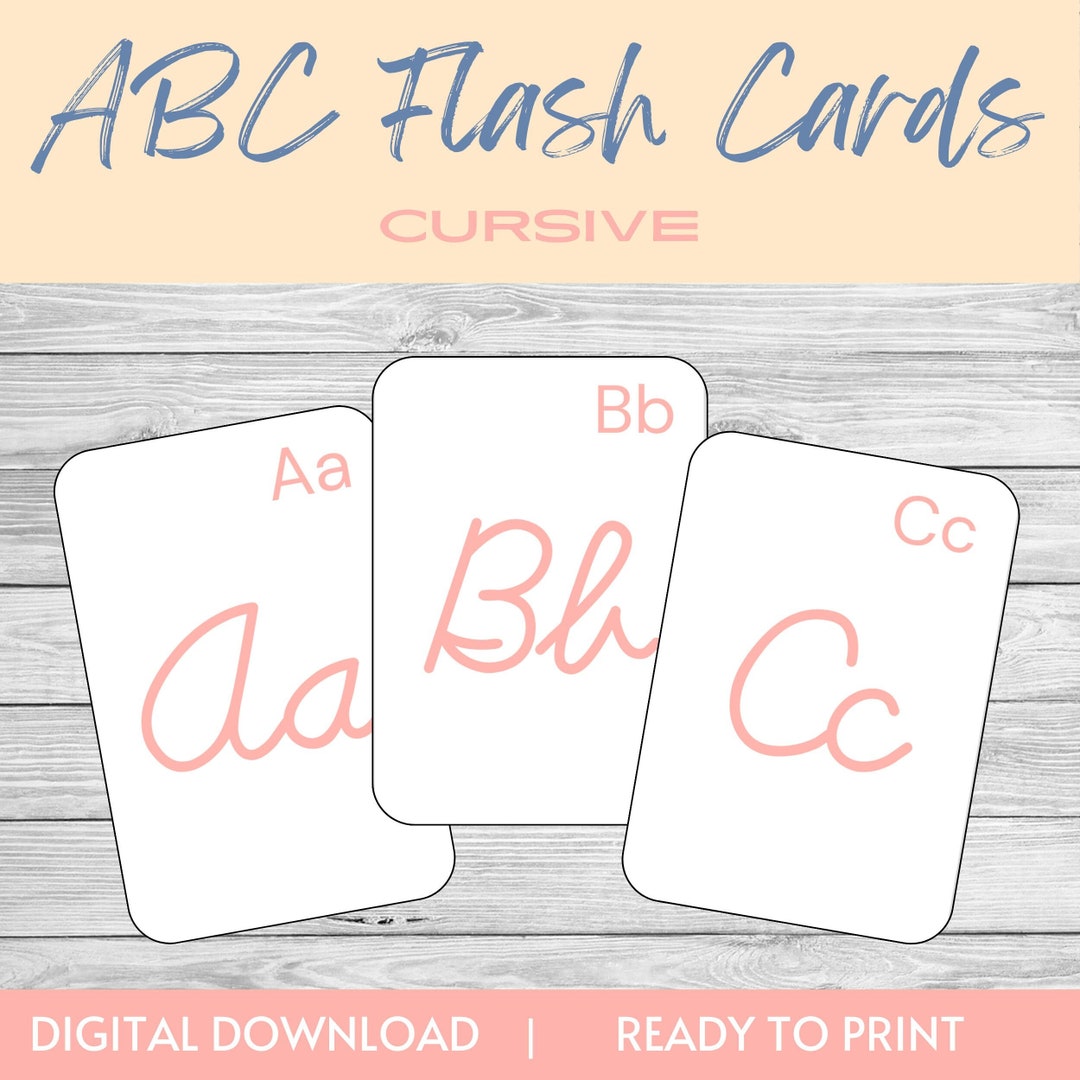 PRINTABLE ABC Alphabet Cursive Flash Cards | Kids | A-Z | Homeschool ...
