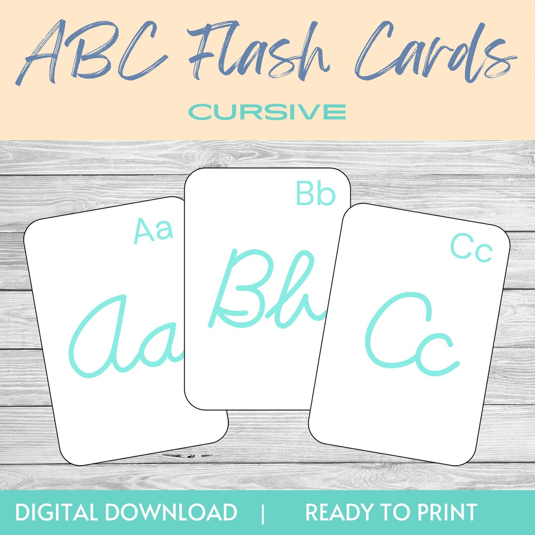 PRINTABLE ABC Alphabet Cursive Flash Cards | Kids | A-Z | Homeschool ...