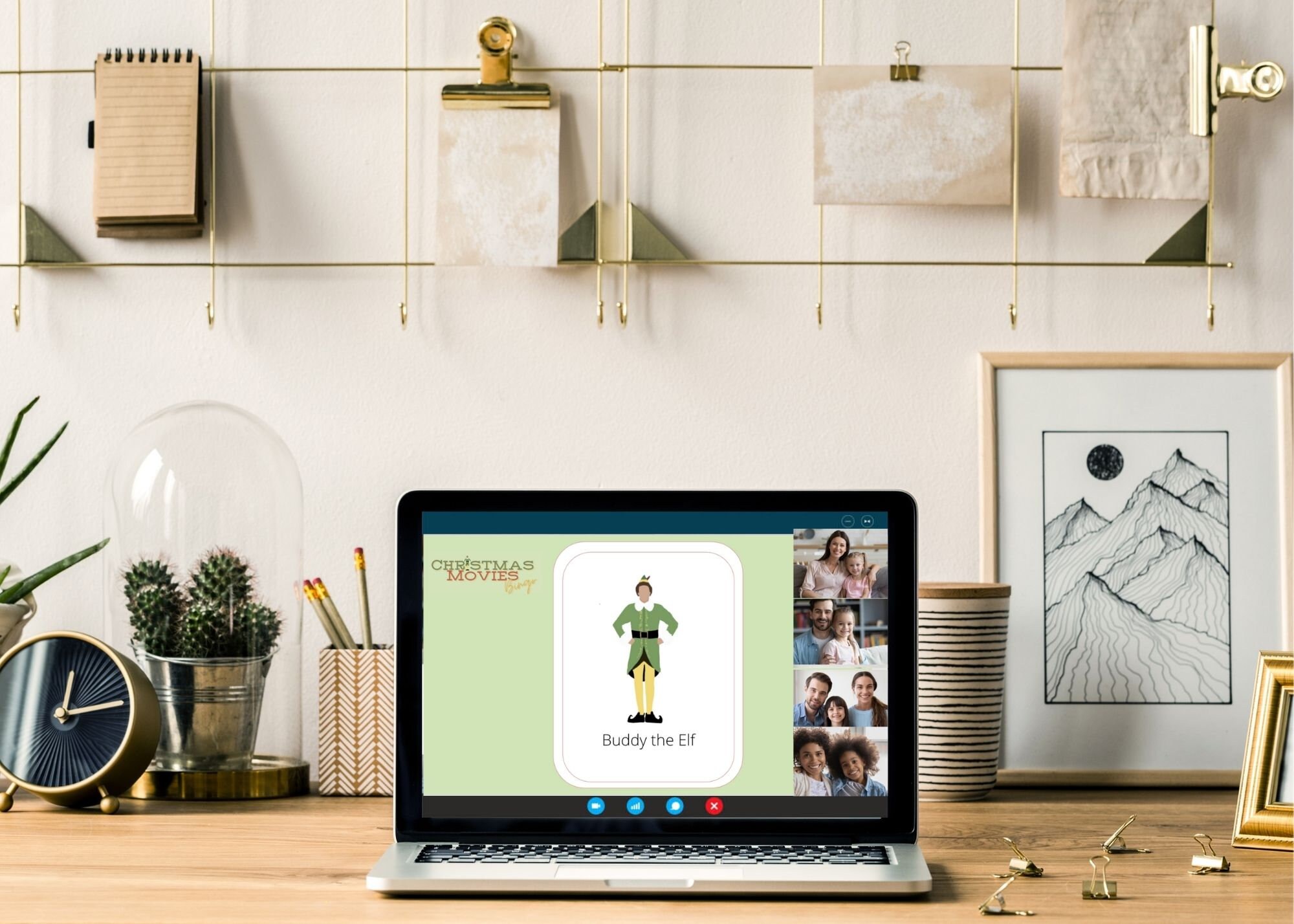 Christmas Movie Bingo Print Out Game Virtual Zoom Game - Etsy