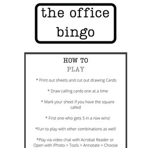 The Office Bingo Set | Printable Game - Etsy