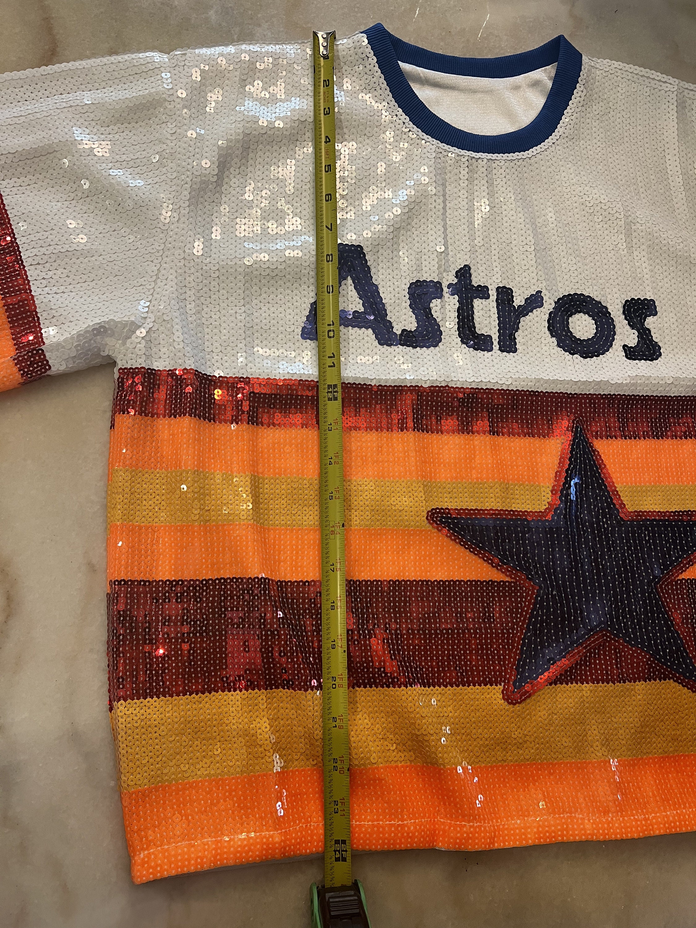Sequin Astros Jersey Top - Etsy
