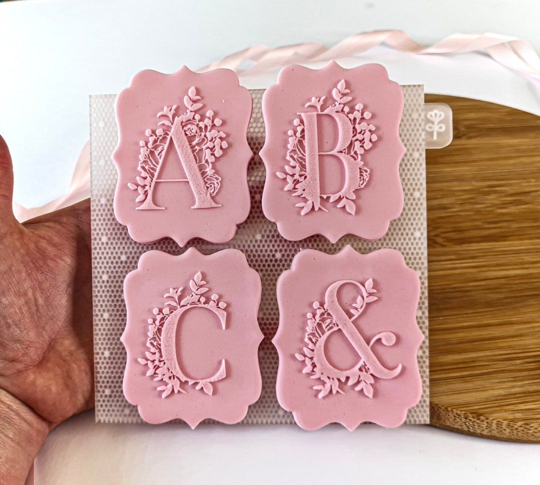 Floral Letters A-Z Fondant Cookie Embosser - Etsy