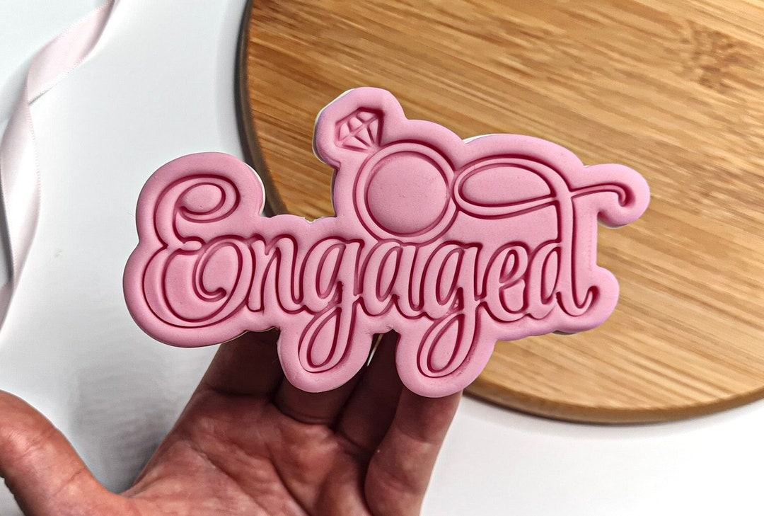 Engaged Cookie Cutter + Stamp - Etsy