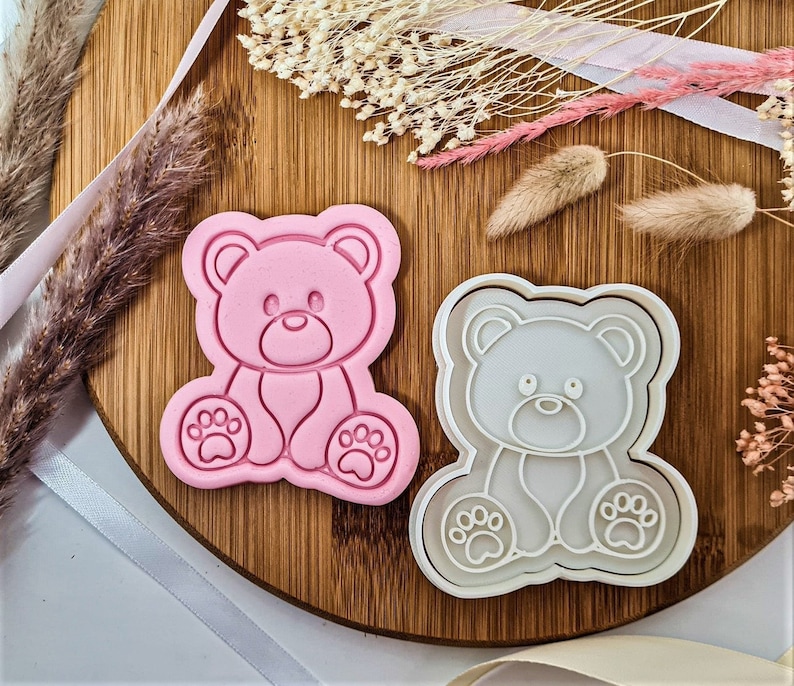 Teddy Bear Cookie Cutter + Stamp - Etsy
