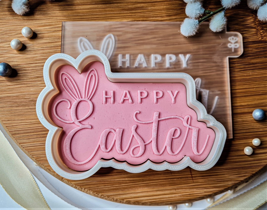 Happy Easter Cookie Cutter + Embosser - Etsy
