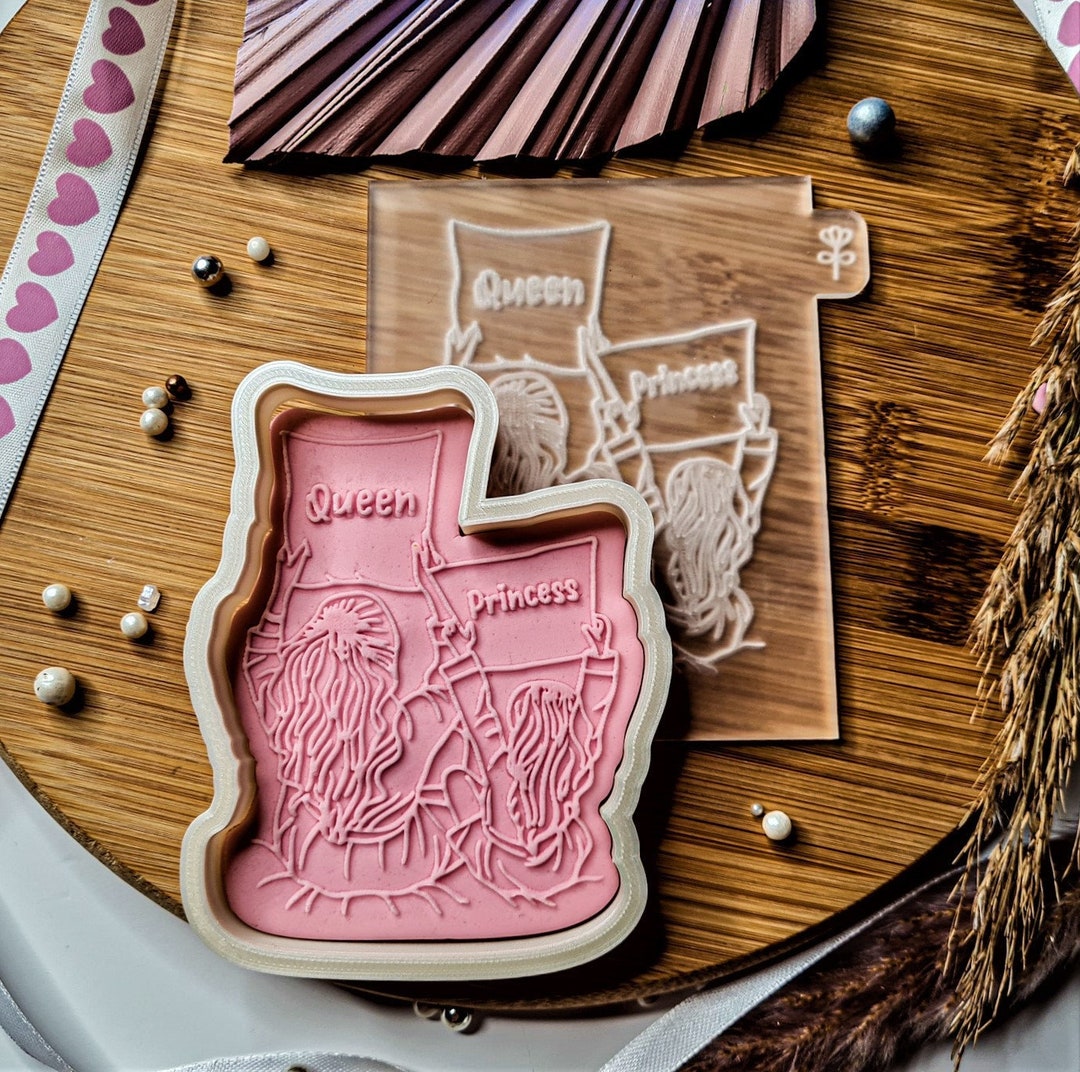 Queen & Princess Cookie Cutter + Embosser - Etsy
