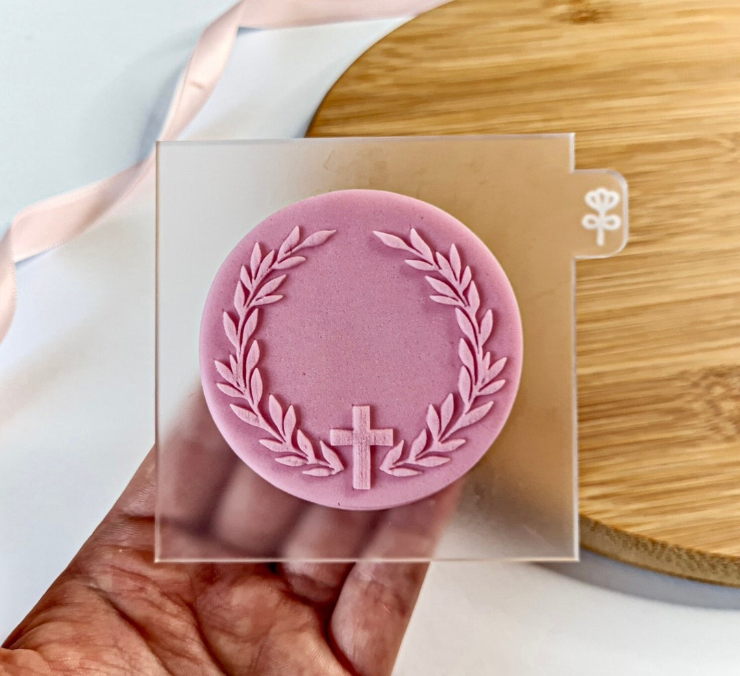 Cross With Wreath Fondant Reverse Embosser. - Etsy