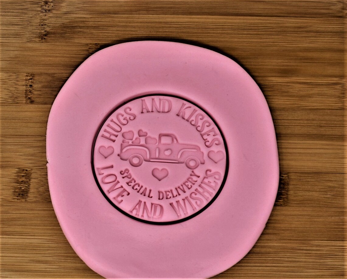 Hugs and Kisses, Valentine Wishes Cutter + Stamp - Etsy