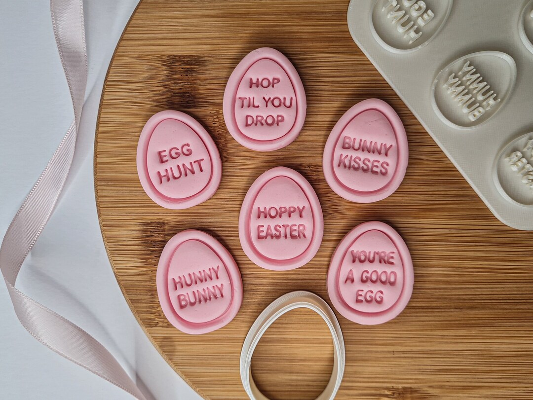 Easter Mini Egg With Messages Cookie Cutter + Stamp - Etsy