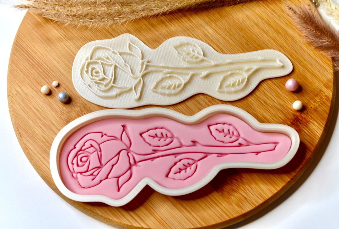 Large Rose Cookie Cutter + Stamp - Etsy