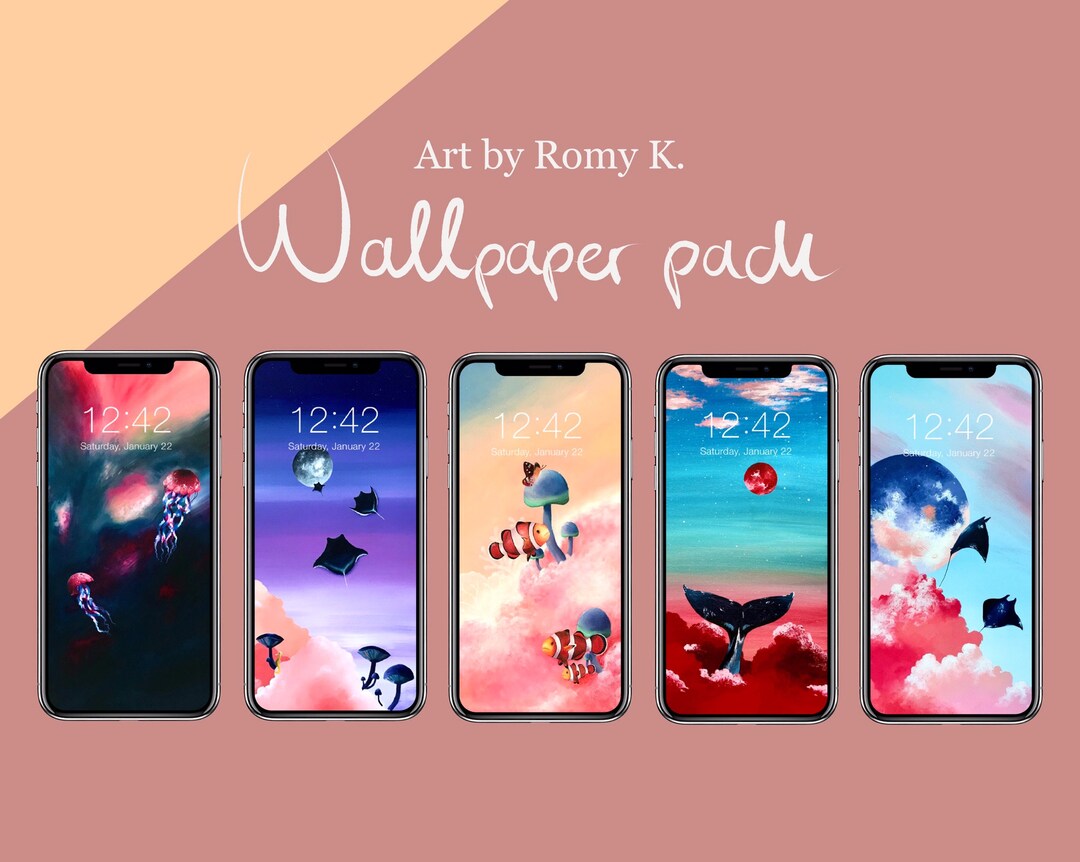 Art Wallpaper Pack, iPhone Lockscreen Bundle, Digital Download, IOS ...