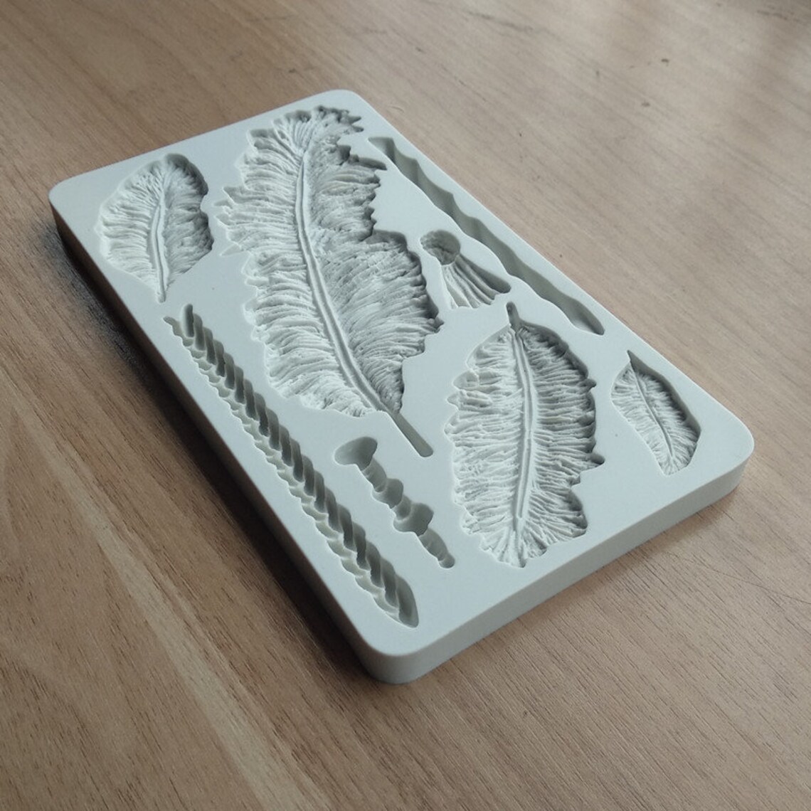 Feather Texture Fondant Silicone Mold DIY Chocolate Baking Cake ...