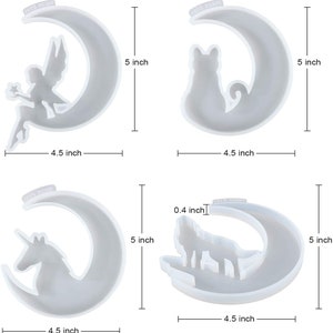 4 PCS SET Crescents Moon Mold Epoxy Resin Molds Silicone - Etsy