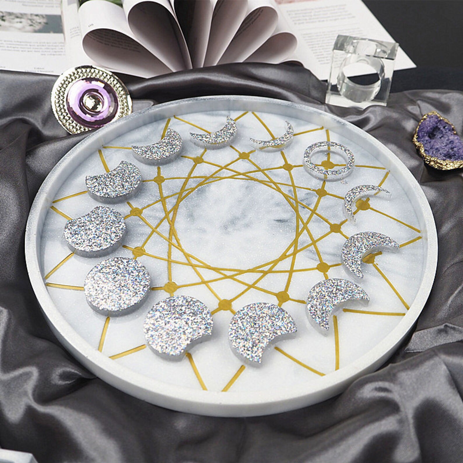Lunar Eclipse Moon Phase Ornaments Disc Ins Wind Star Moon Clock Dial ...