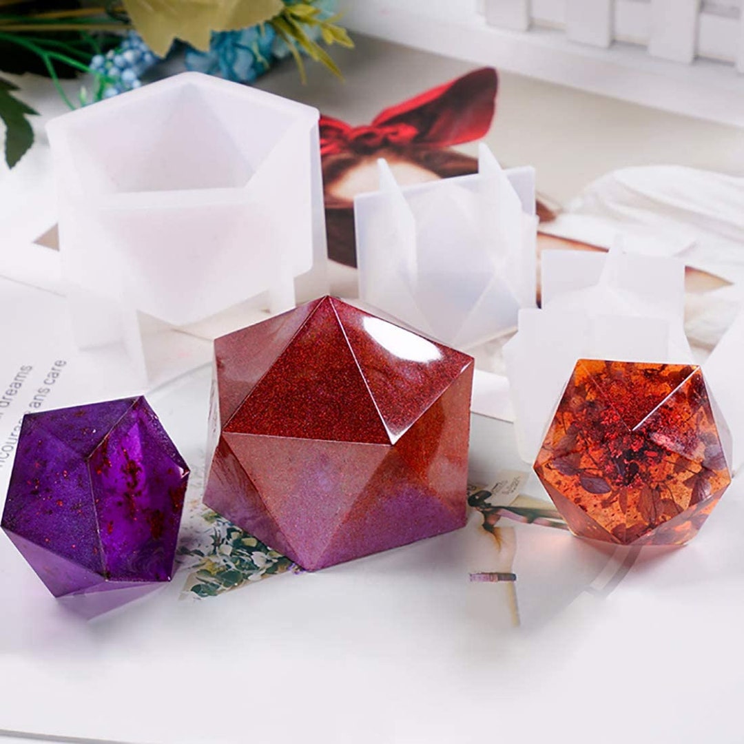 3D Multi-faceted Geometric Molds Diamond Jewelry Casting Molds Epoxy ...
