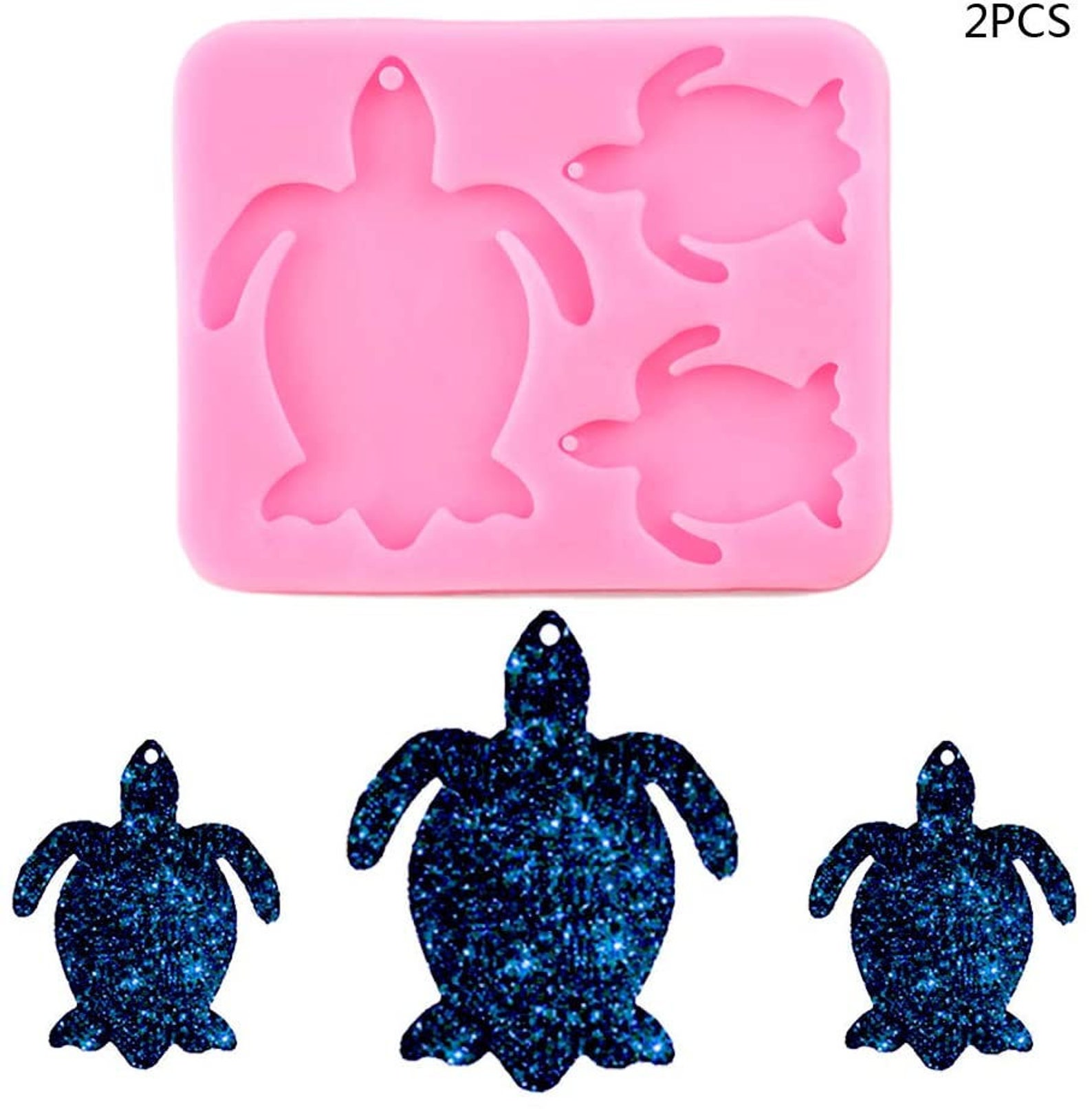Sea Turtle Silicone Mold Tortoise Shaped Keychain Charms Epoxy Resin ...