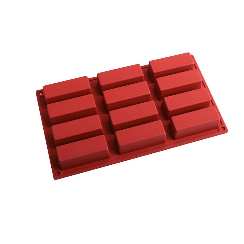 12 Cavities Rectangular Mousse Cake Silicone Mold Baking Diy ...