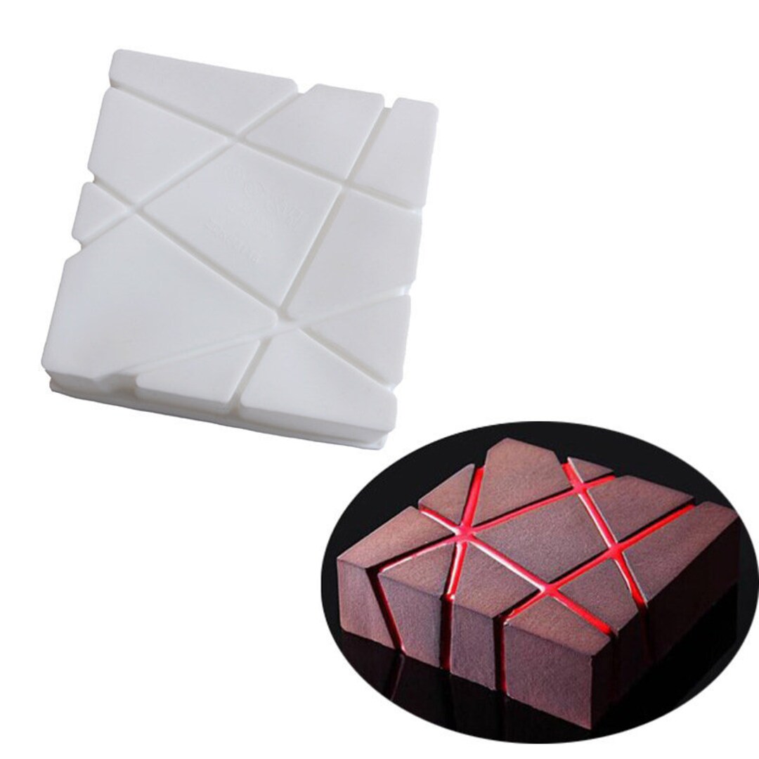 Inclined Cut Irregular Square White Silicone Mousse Mold - Etsy
