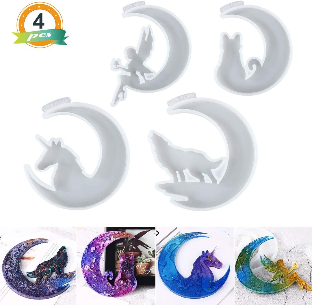 4 PCS SET Crescents Moon Mold Epoxy Resin Molds Silicone - Etsy