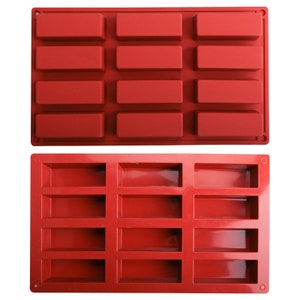 12 Cavities Rectangular Mousse Cake Silicone Mold Baking Diy ...