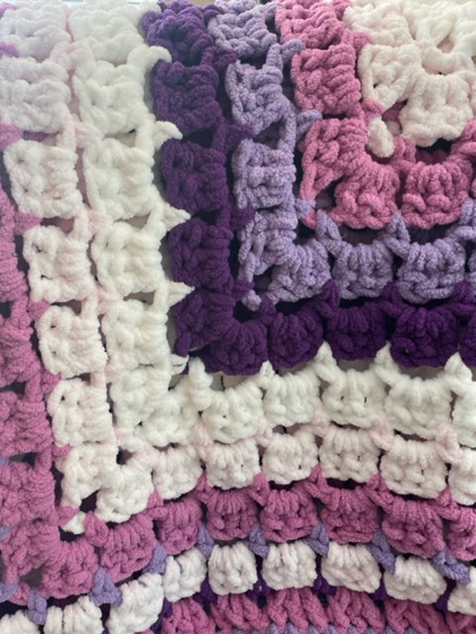 Pink and Purple Baby Blanket Handmade Crochet Super Soft - Etsy