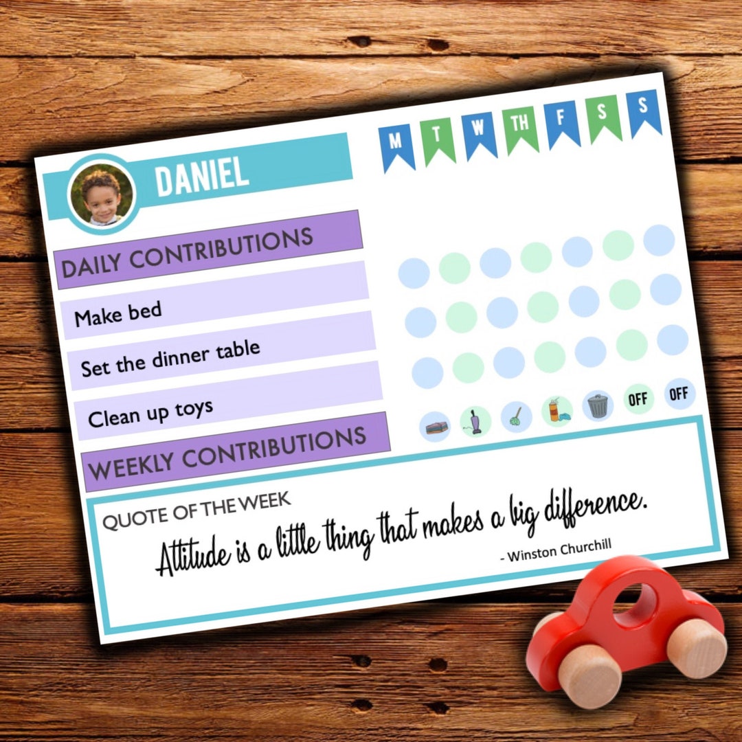 Printable Chore Chart - Instant Download - Editable - Easy to Use - Etsy