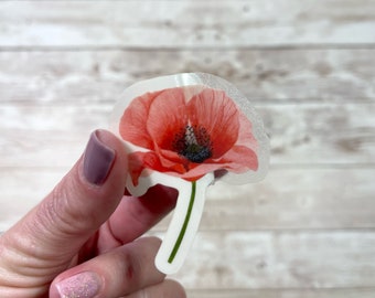 California Poppy Sticker, Vinyl Sticker, Orange Flowers, Waterproof ...
