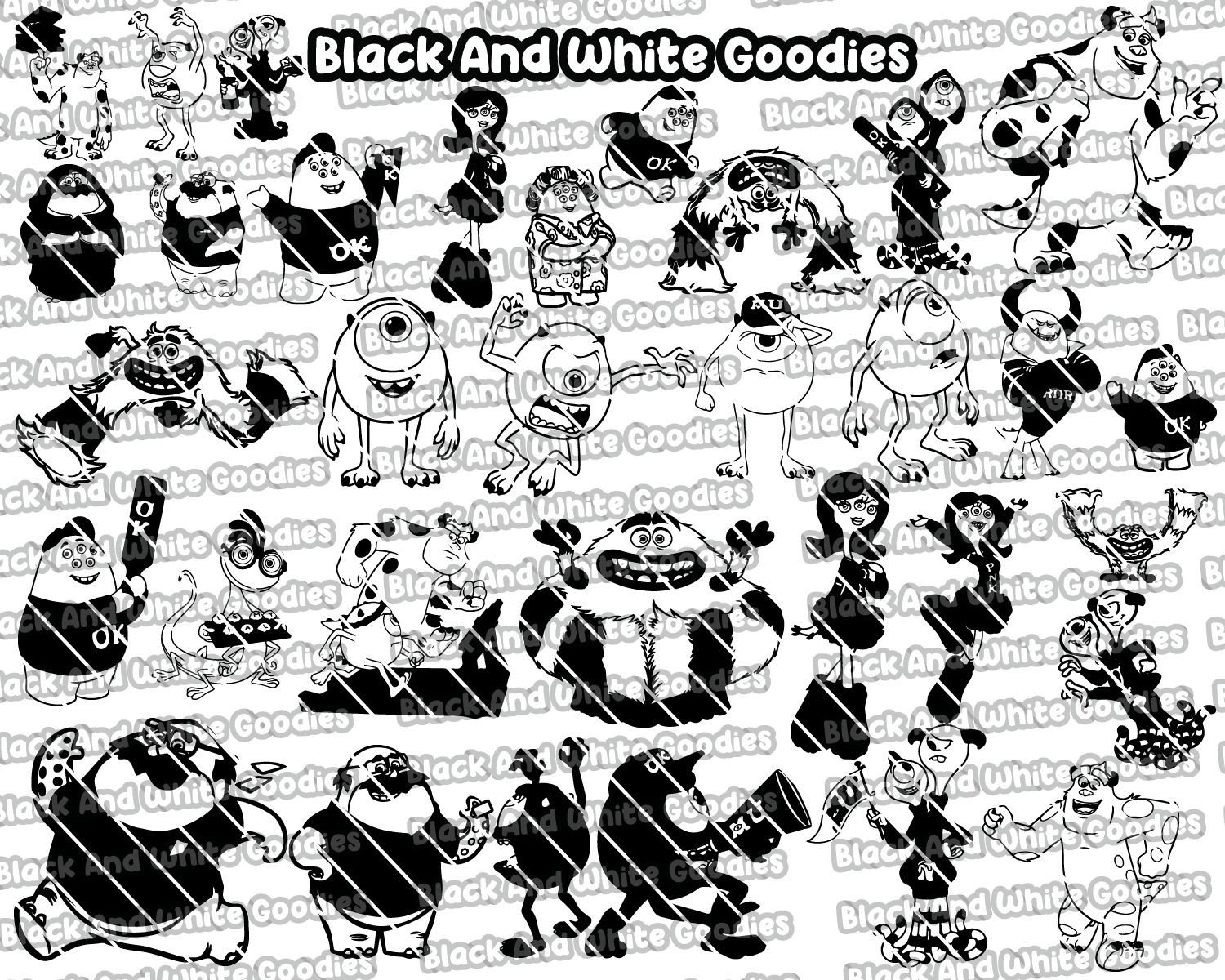 Monsters Inc Silhouette, Monsters Inc Svg, Monsters Inc Outline ...