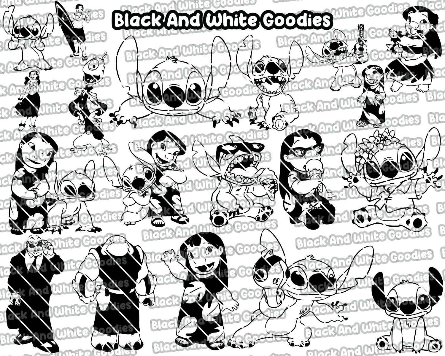 Lilo and Stitch Silhouette, Lilo and Stitch Svg, Lilo and Stitch ...