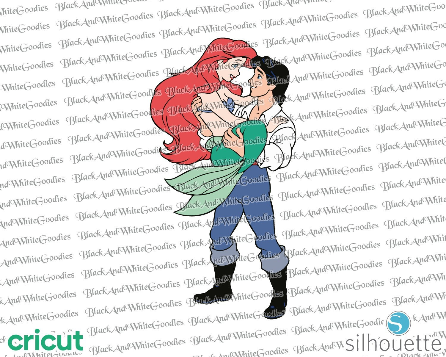Ariel and Eric Svg Layered Svg Cricut Cut File Cutting - Etsy Australia
