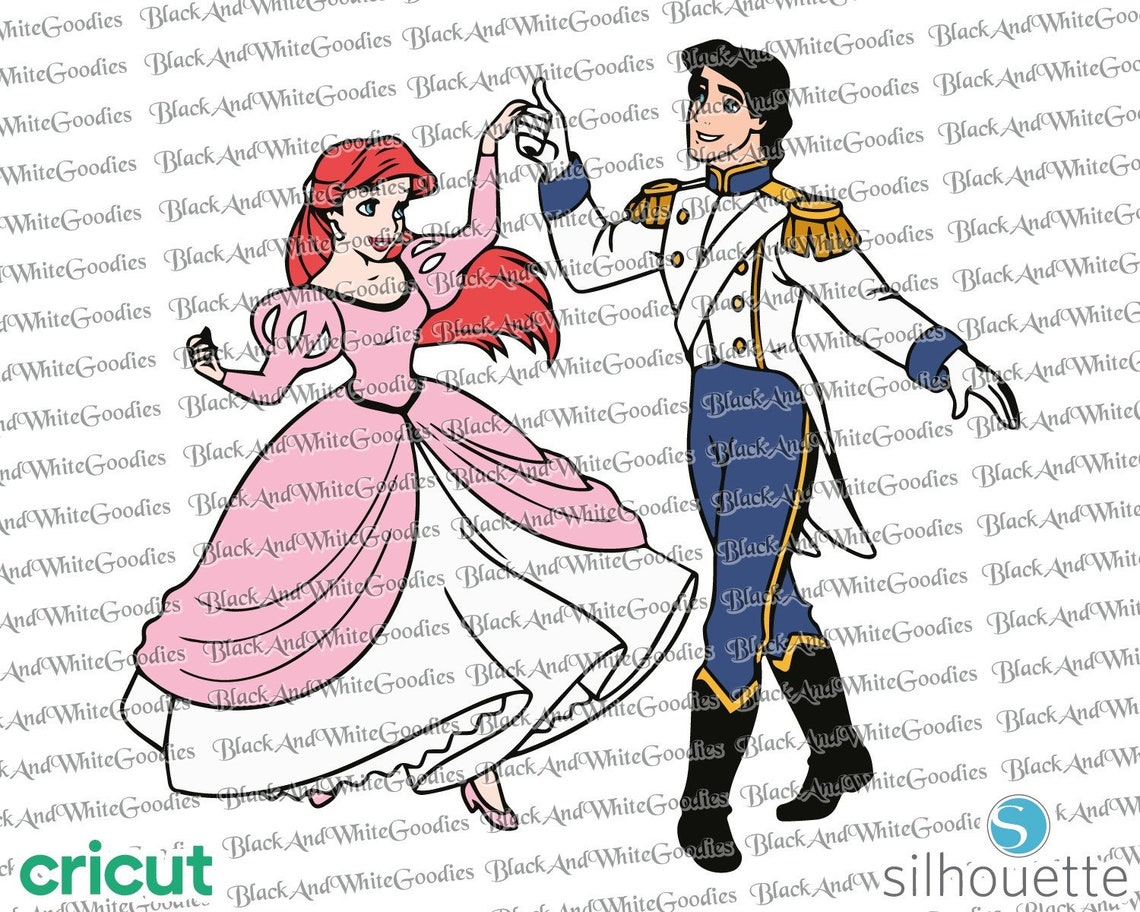 Ariel and Eric Svg Layered Svg Cricut Cut File Cutting - Etsy